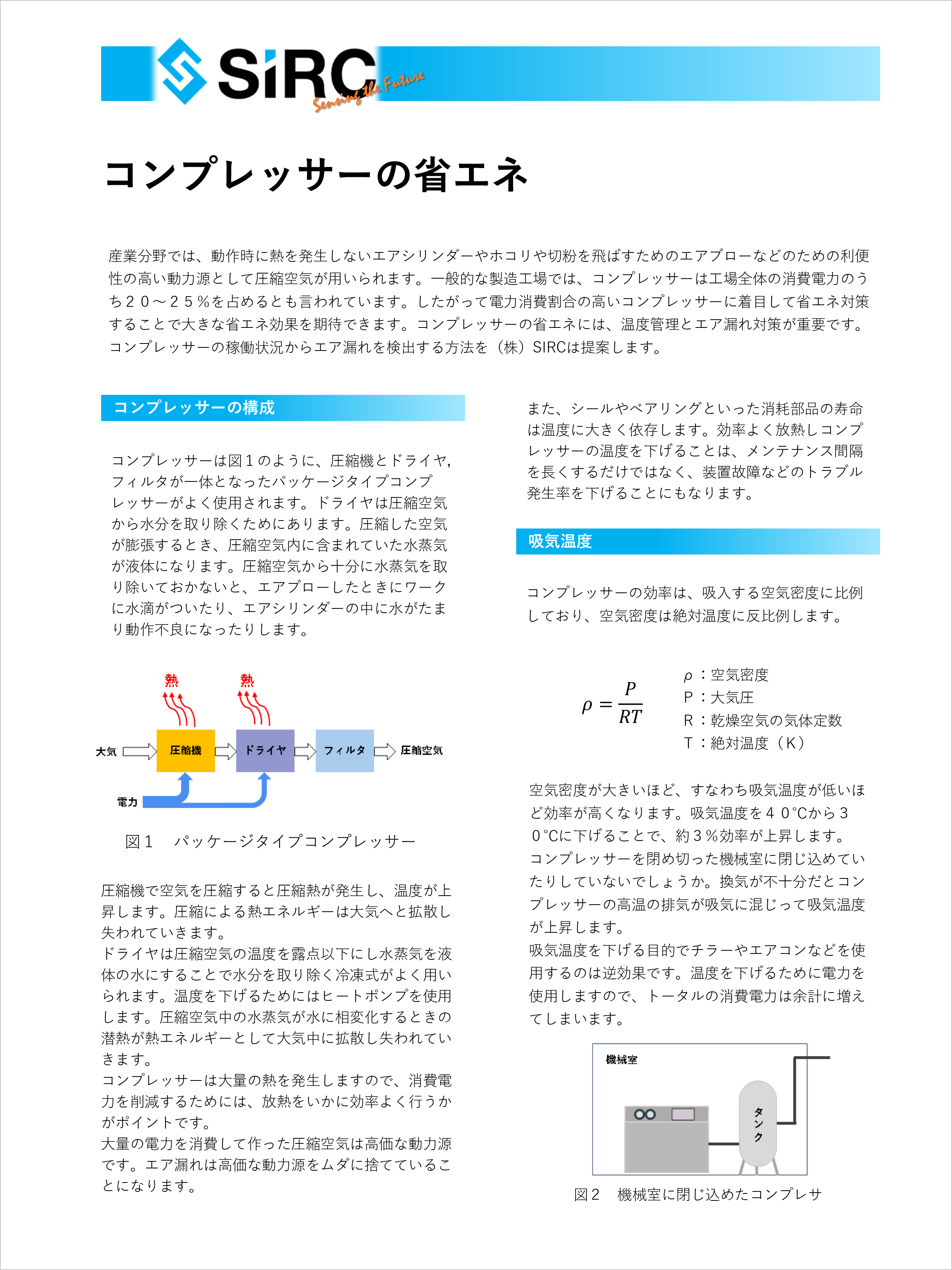 コンプレッサーの省エネ - 株式会社SIRC